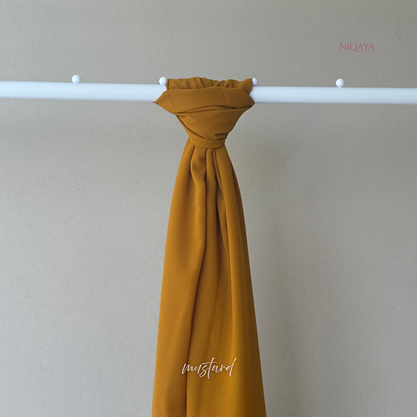 Premium Heavy Chiffon Hijab - Mustard – Niqaya